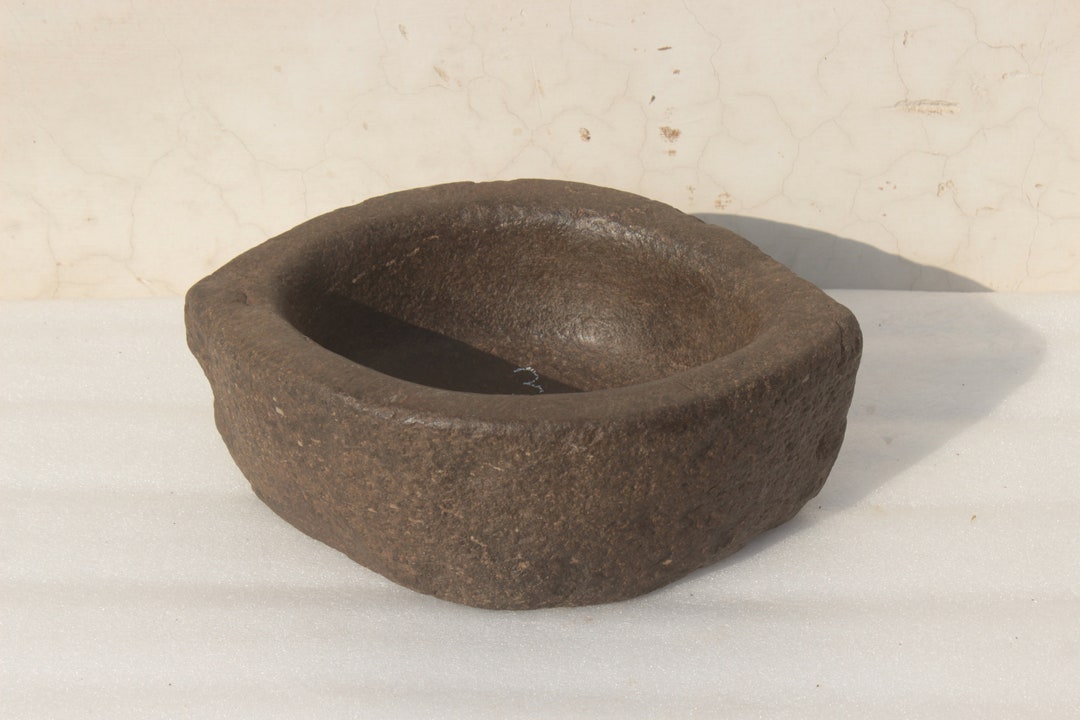 Aged Carved Stone Kharal Mortar, Stone Kundi, Garden Decor - Etsy