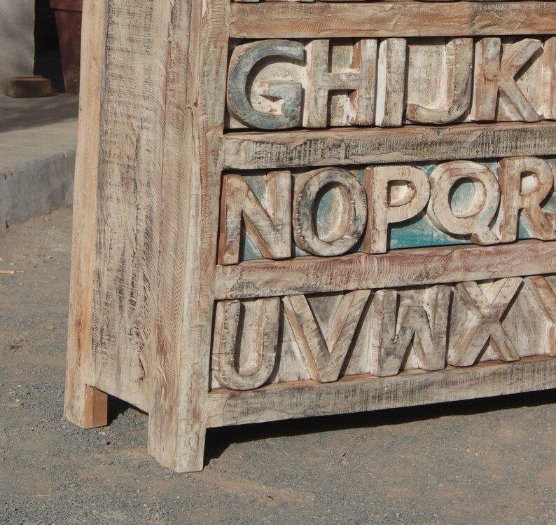 Alphabet Chest of Drawers-kids Toddlers Room Furniture-nursery Wooden ...