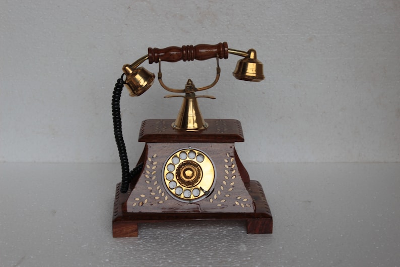 Wooden Telephone New Handcrafted Old Style Home Decor/ Royal Look Old ...