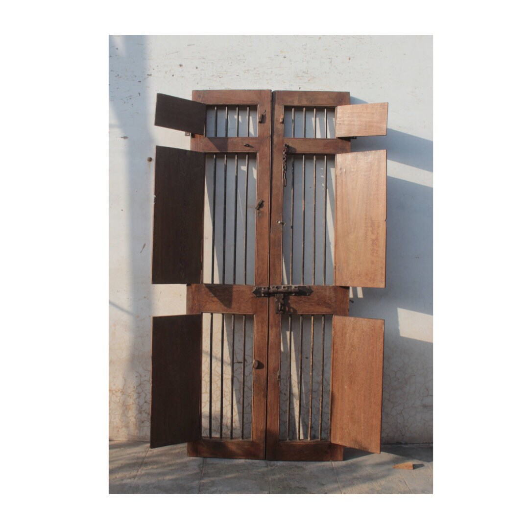 Old Wooden Iron Grill Door - Etsy