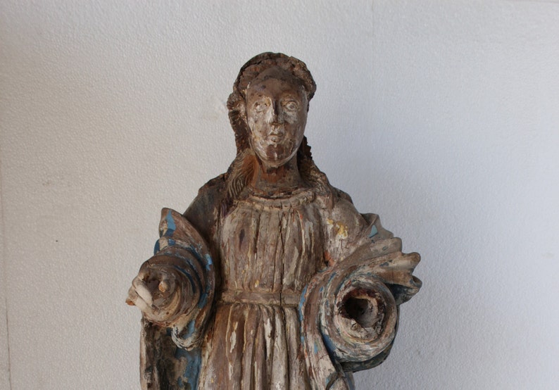 Wooden Antique Church Figure, Old Christian Figures, and Sculptures ...