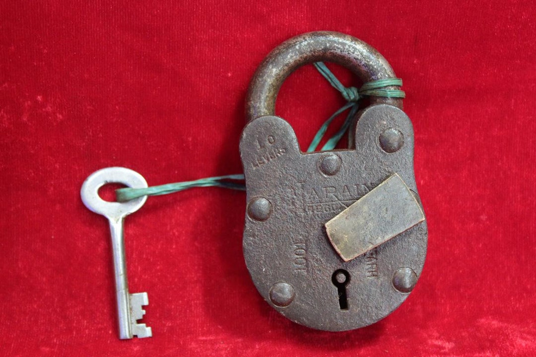 Iron Brass Lock and Key 1900s Old Antique Vintage Rare Safety ...