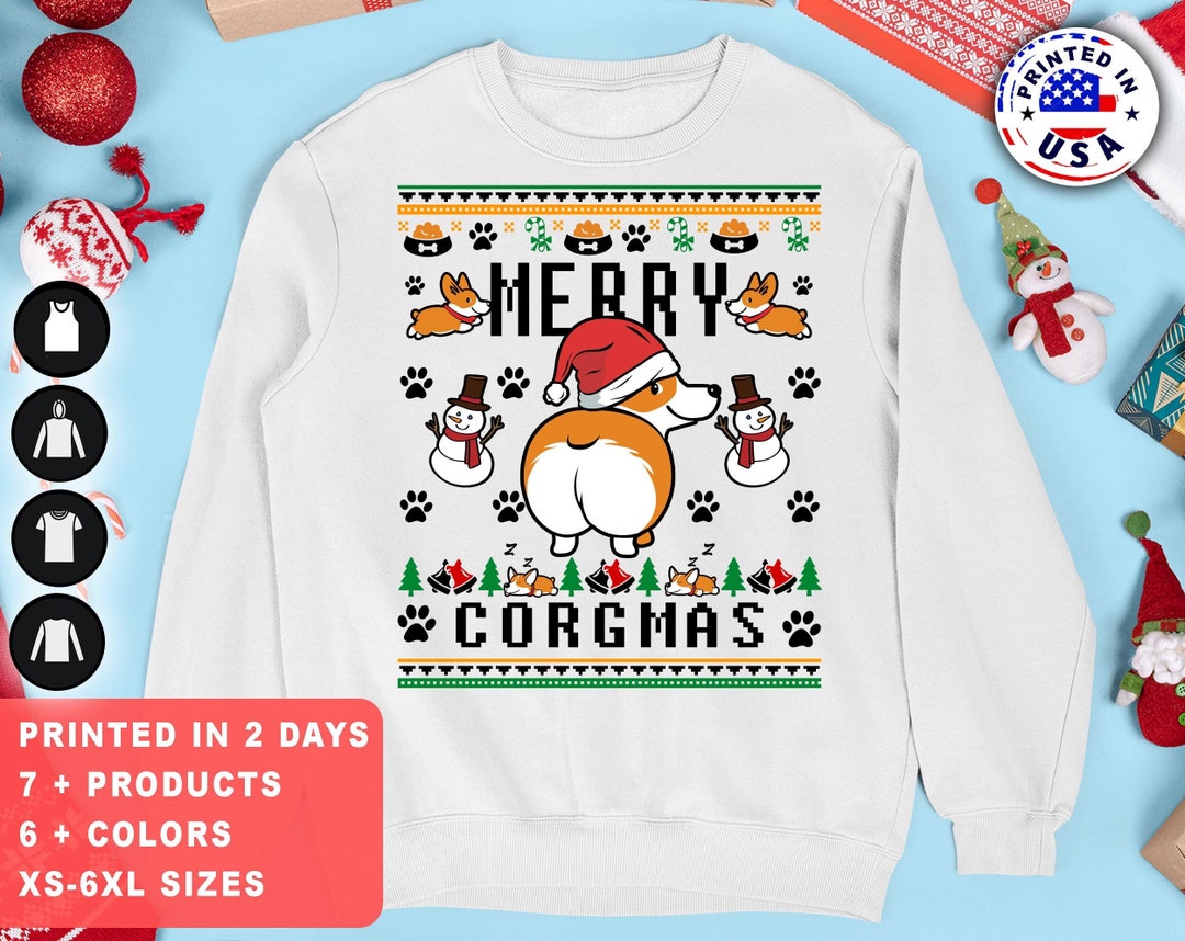 Cute Funny Dog Corgi Christmas Sweater Dog Corgi Sweater Corgi ...