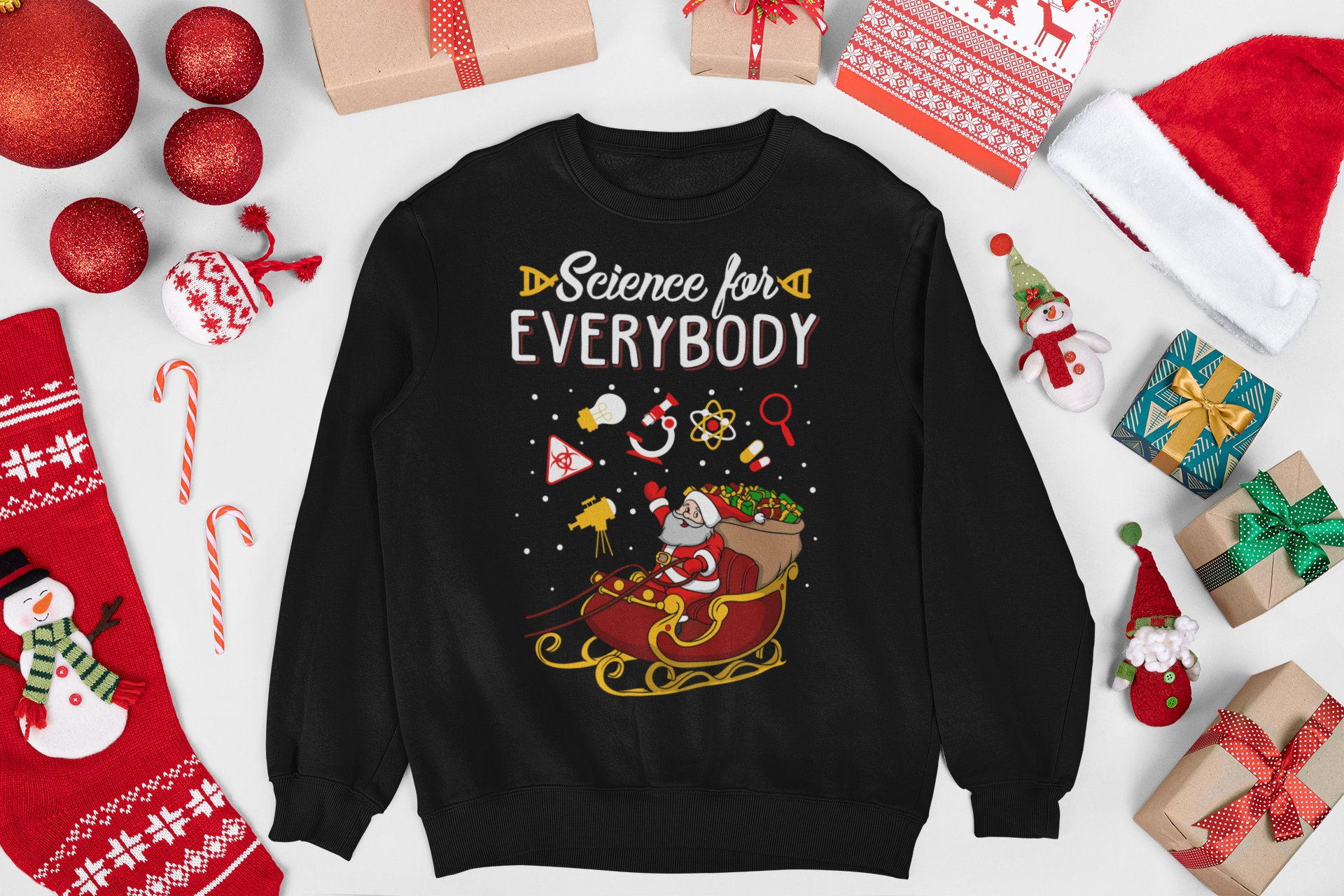 Science Teacher Ugly Christmas Sweater Science Teacher Christmas ...