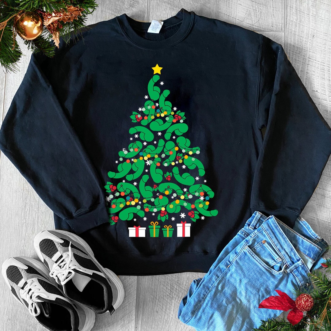 Phallic Funny Ugly Christmas Sweater Women Funny Men Inappropriate ...