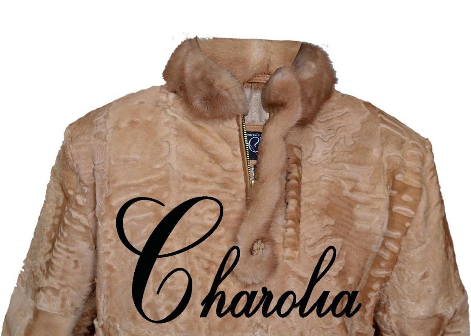 Men's Camel Color Light Brown Real Broadtail Astrakhan Persian Lamb Fur ...