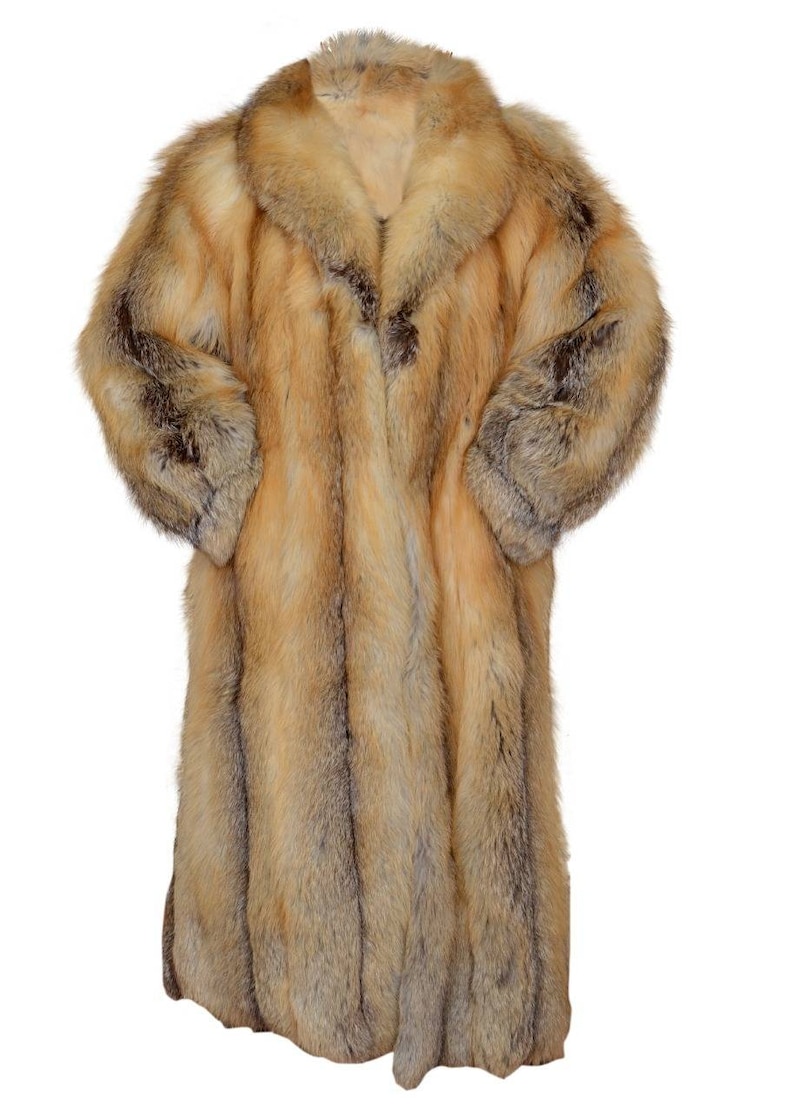 Real Red FOX Fur Maxi Big Tall Full Length Coat All Sizes & Custom ...