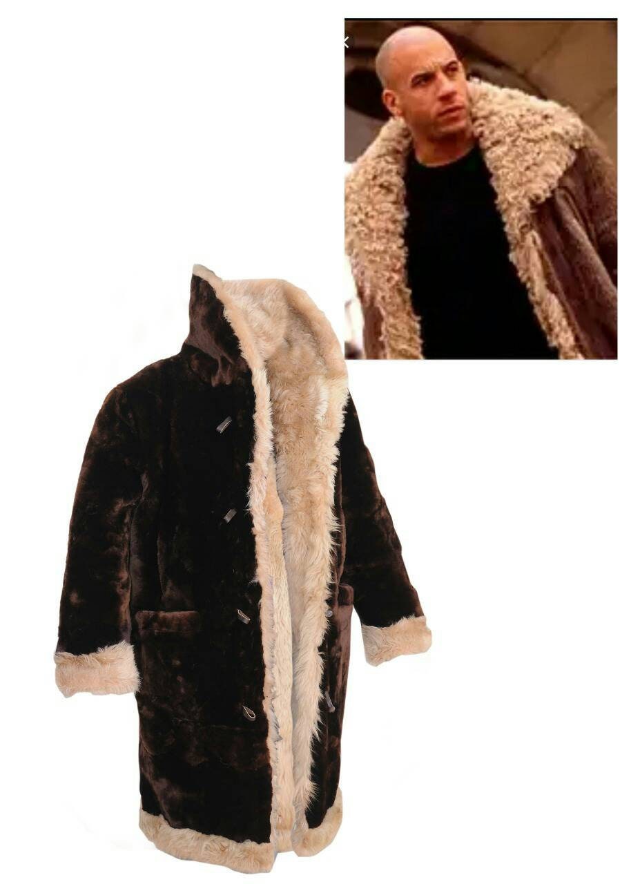 VIN DIESEL Real Sheared Beaver Fur Coat With Alpaca Real Sheep Natural ...