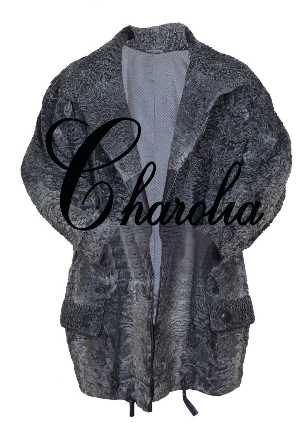 Men's Black/gray Real Karakul Sheep Lamb Fur Broad Tail Lamb Fur ...