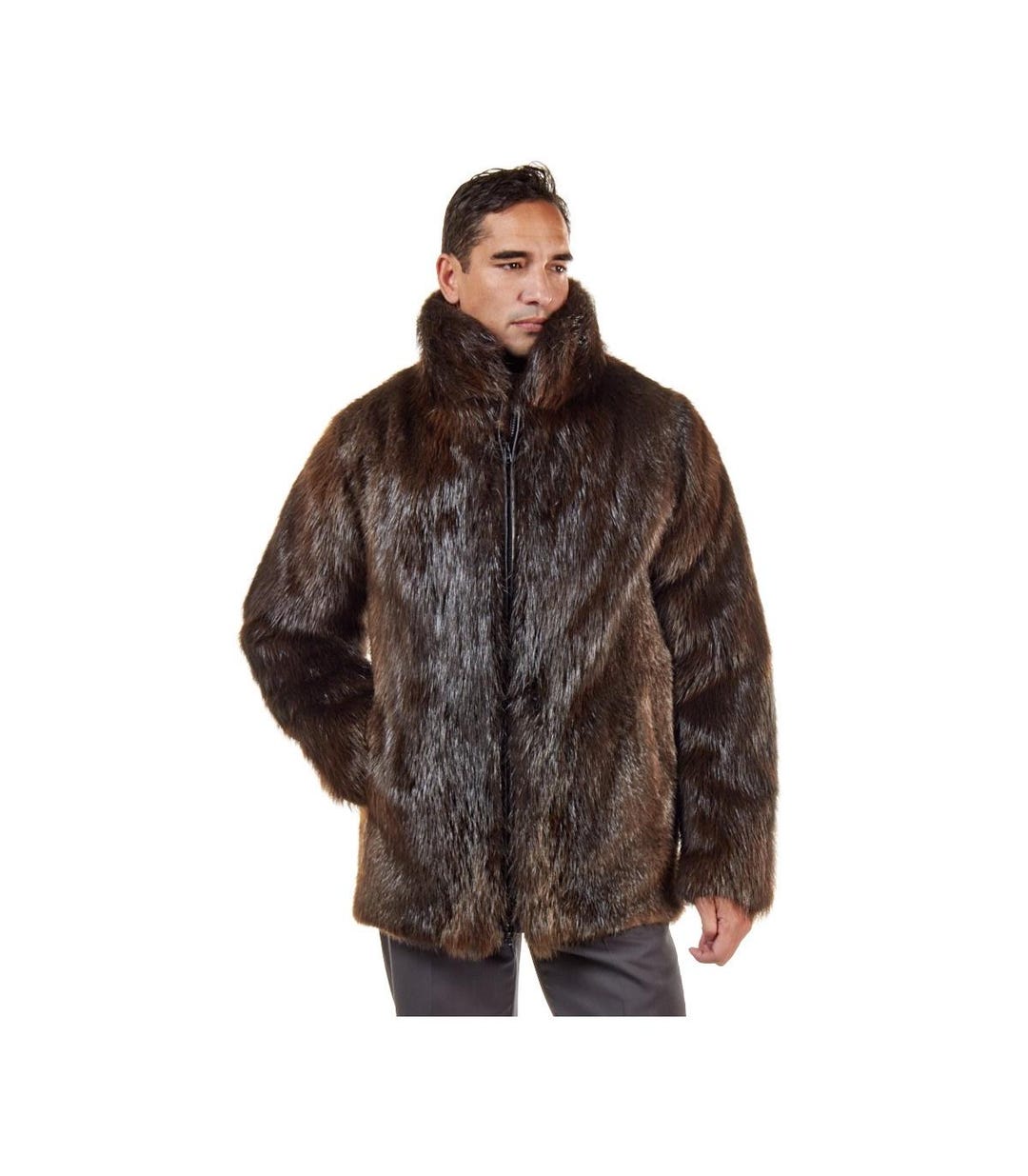 Men's Real Beaver / Nutria Fur Long Hair Bomber Jacket All Sizes - Etsy