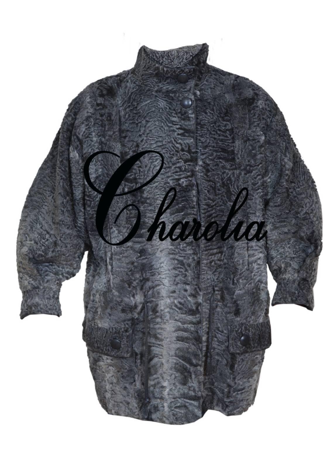 Men's Black/gray Real Karakul Sheep Lamb Fur Broad Tail Lamb Fur ...