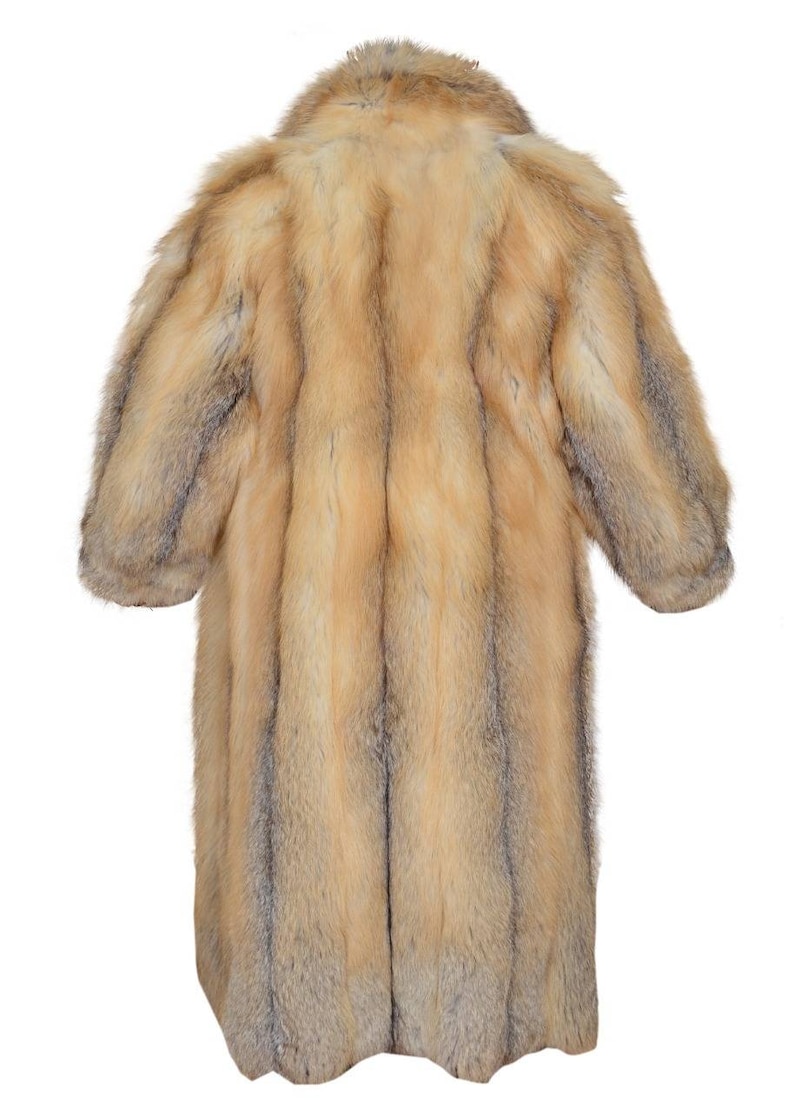 Real Red FOX Fur Maxi Big Tall Full Length Coat All Sizes & Custom ...