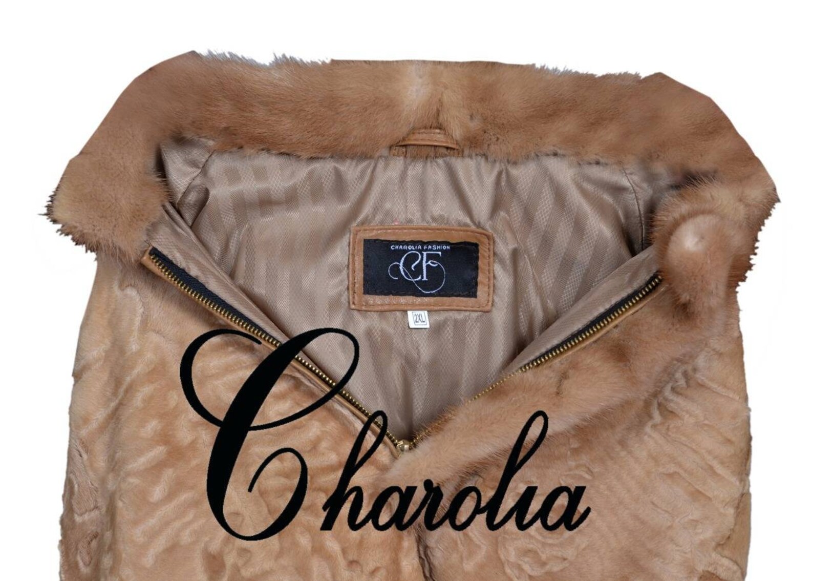 Men's Camel Color Light Brown Real Broadtail Astrakhan Persian Lamb Fur ...
