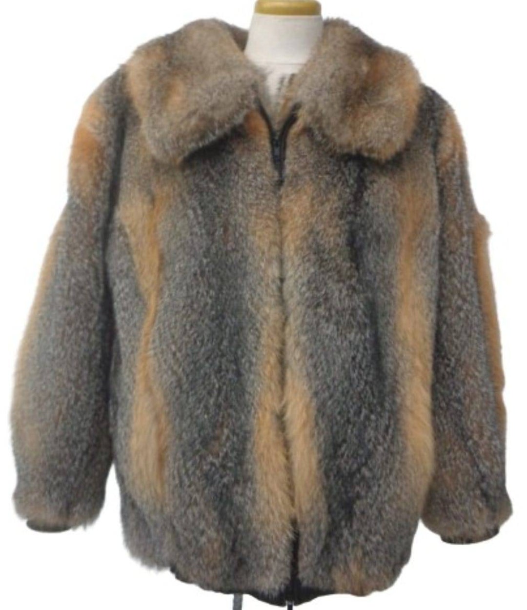 Red Gray Real FOX Fur Short Hair Jacket Coat All Sizes & Custom Styes ...