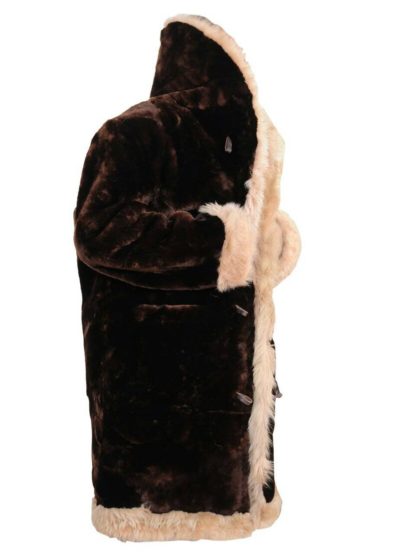 VIN DIESEL Real Sheared Beaver Fur Coat With Alpaca Real Sheep Natural ...