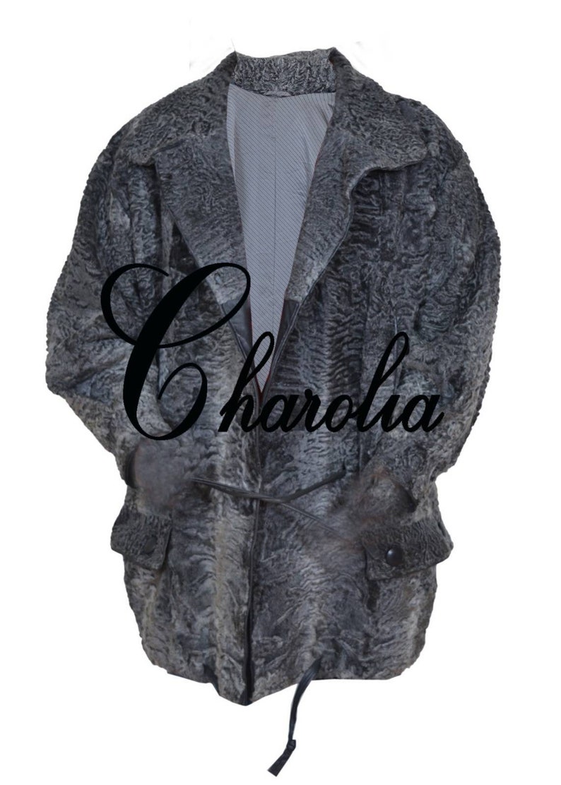 Men's Black/gray Real Karakul Sheep Lamb Fur Broad Tail Lamb Fur ...