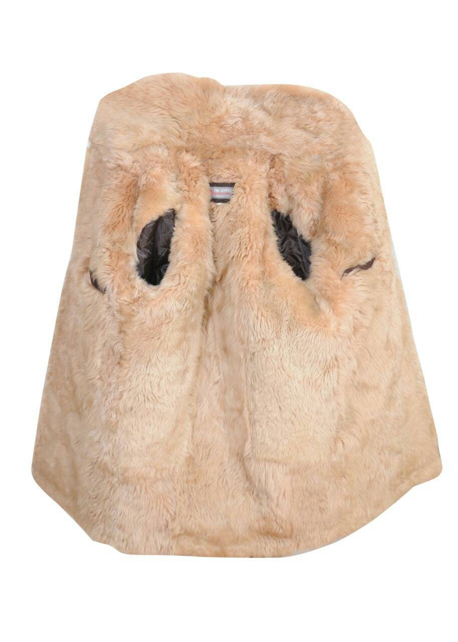VIN DIESEL Real Sheared Beaver Fur Coat With Alpaca Real Sheep Natural ...