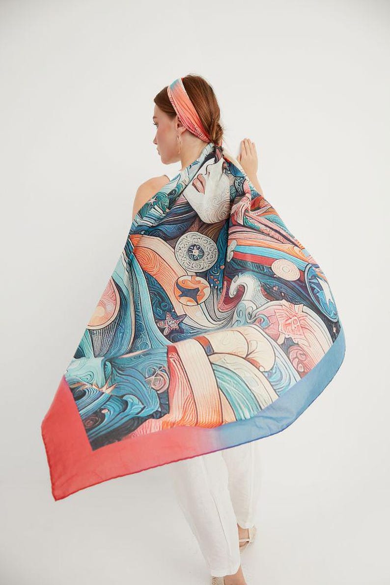 Cotton Voile Shawl ARIES, Hand Stitched, MYTHOLOGY Collection, Limited ...