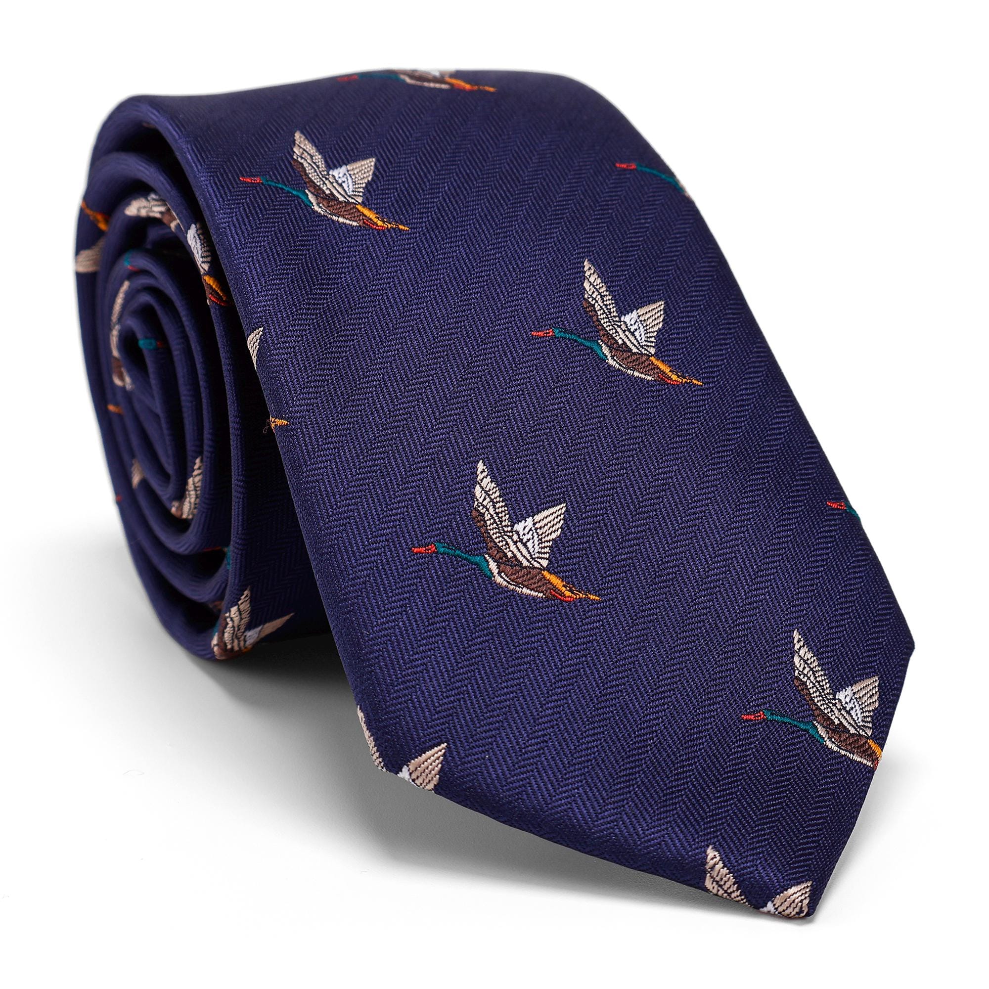 Mallard Duck Tie: Navy Blue Bird Design - Rustic Wedding Groom Tie - Etsy