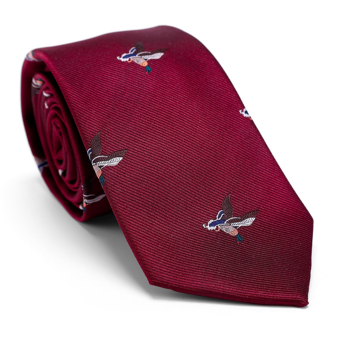 Burgundy Mallard Duck Tie - Hunting Theme Men's Necktie,animal Tie - Etsy