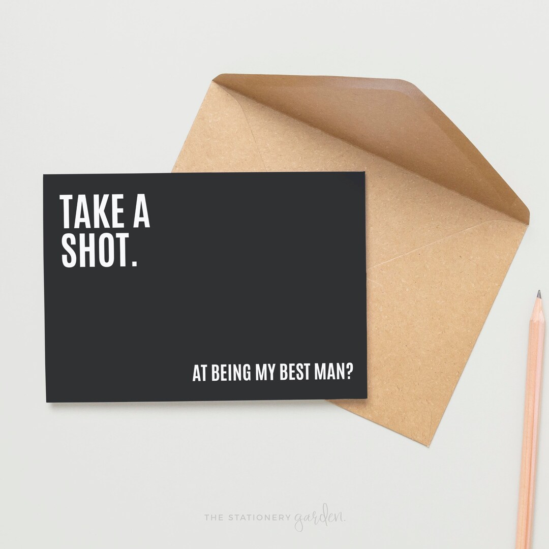 Will You Be My Best Man, Groomsman, Usher Proposal Card, Take a Shot ...