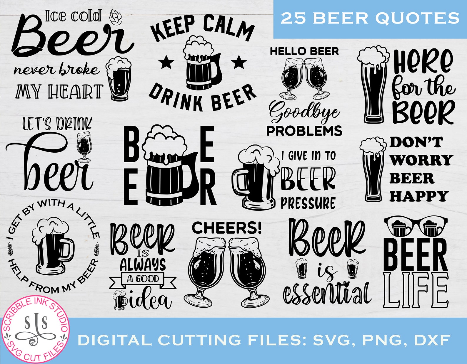 Beer Quotes Bundle Svg Beer Svg Bundle Beer Lovers Sayings | Etsy