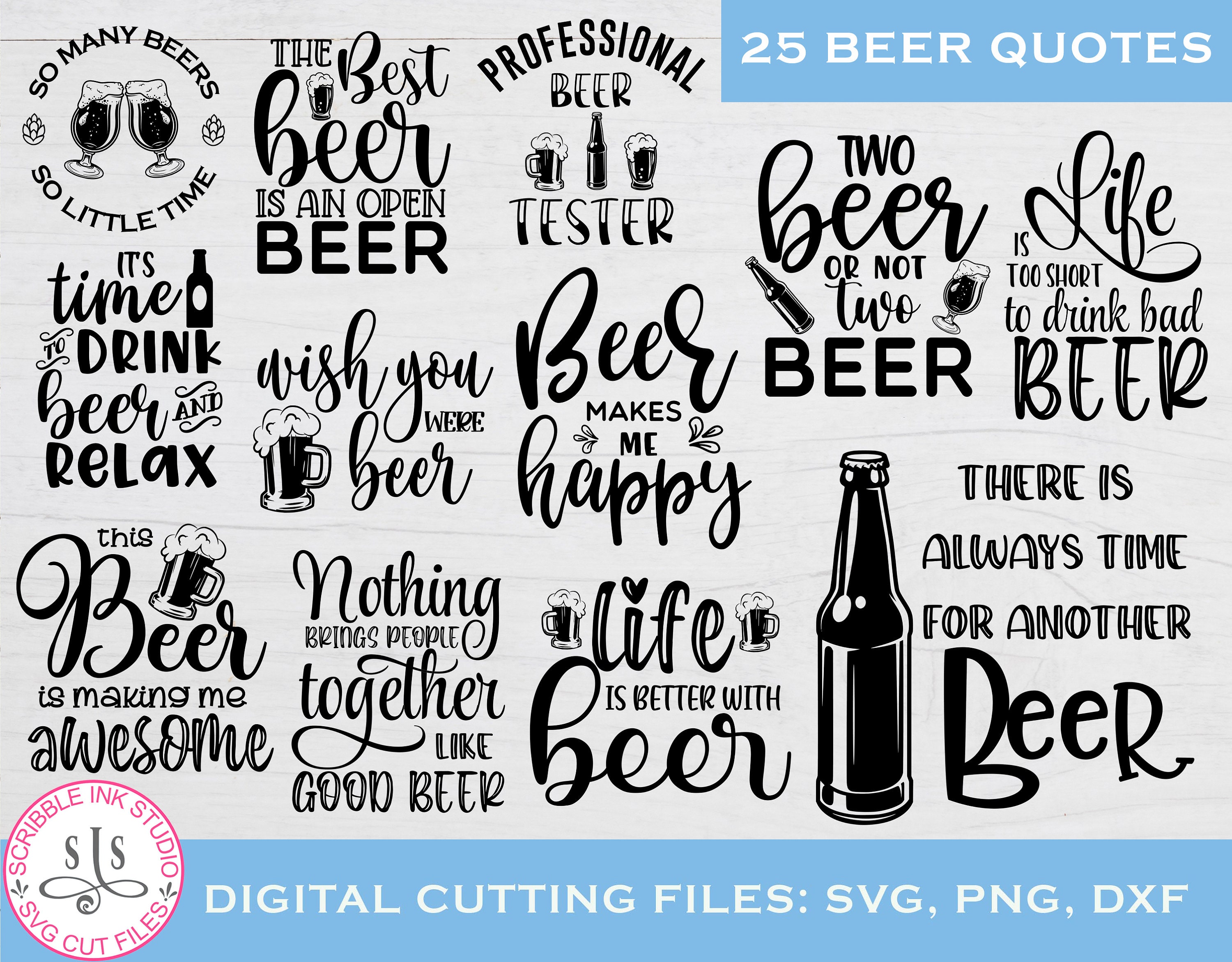 Beer quotes Bundle svg Beer svg bundle Beer lovers sayings | Etsy