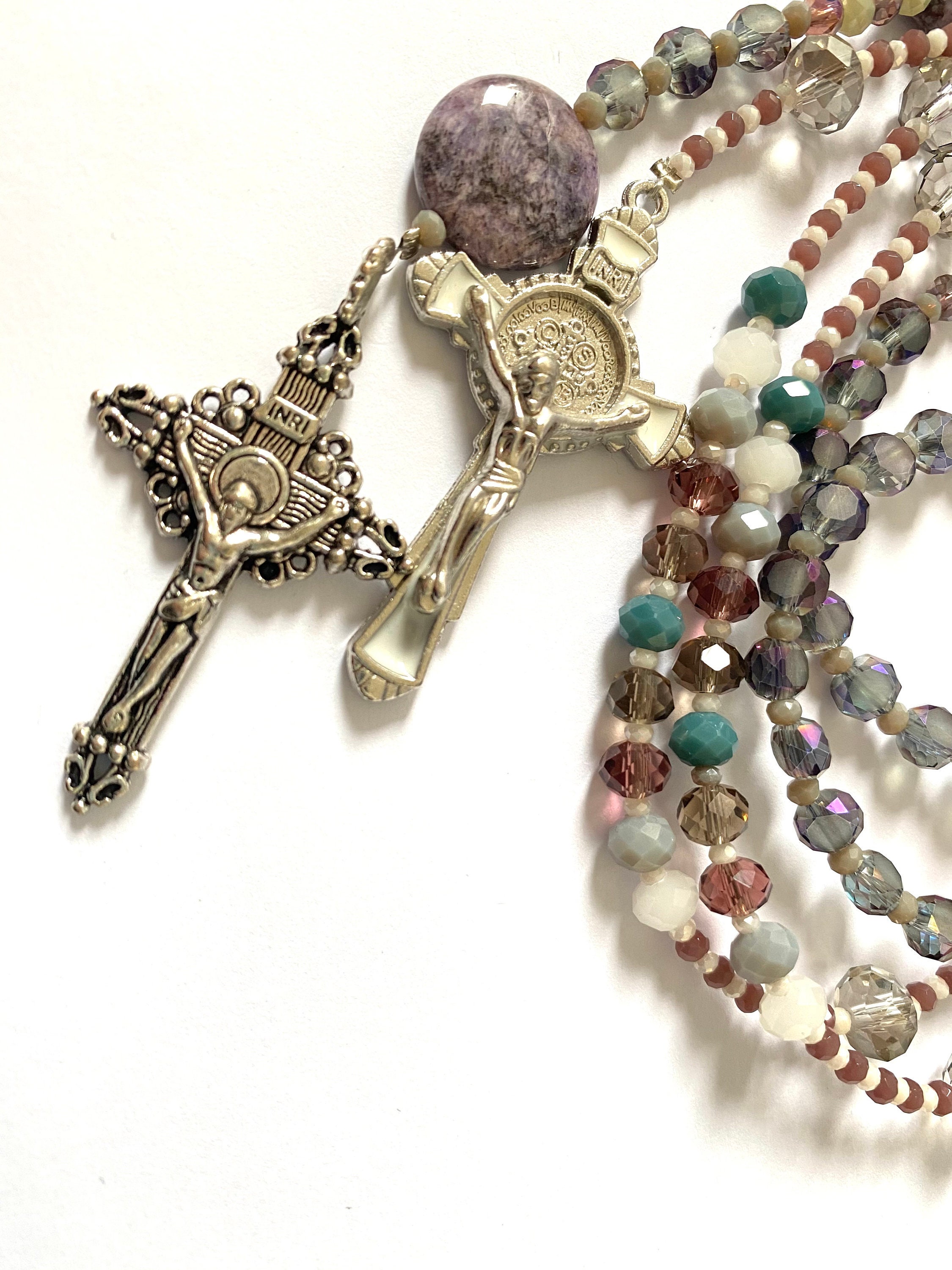 ROSARIO VARIOUS MODELS colorful Catholic rosary cross | Etsy