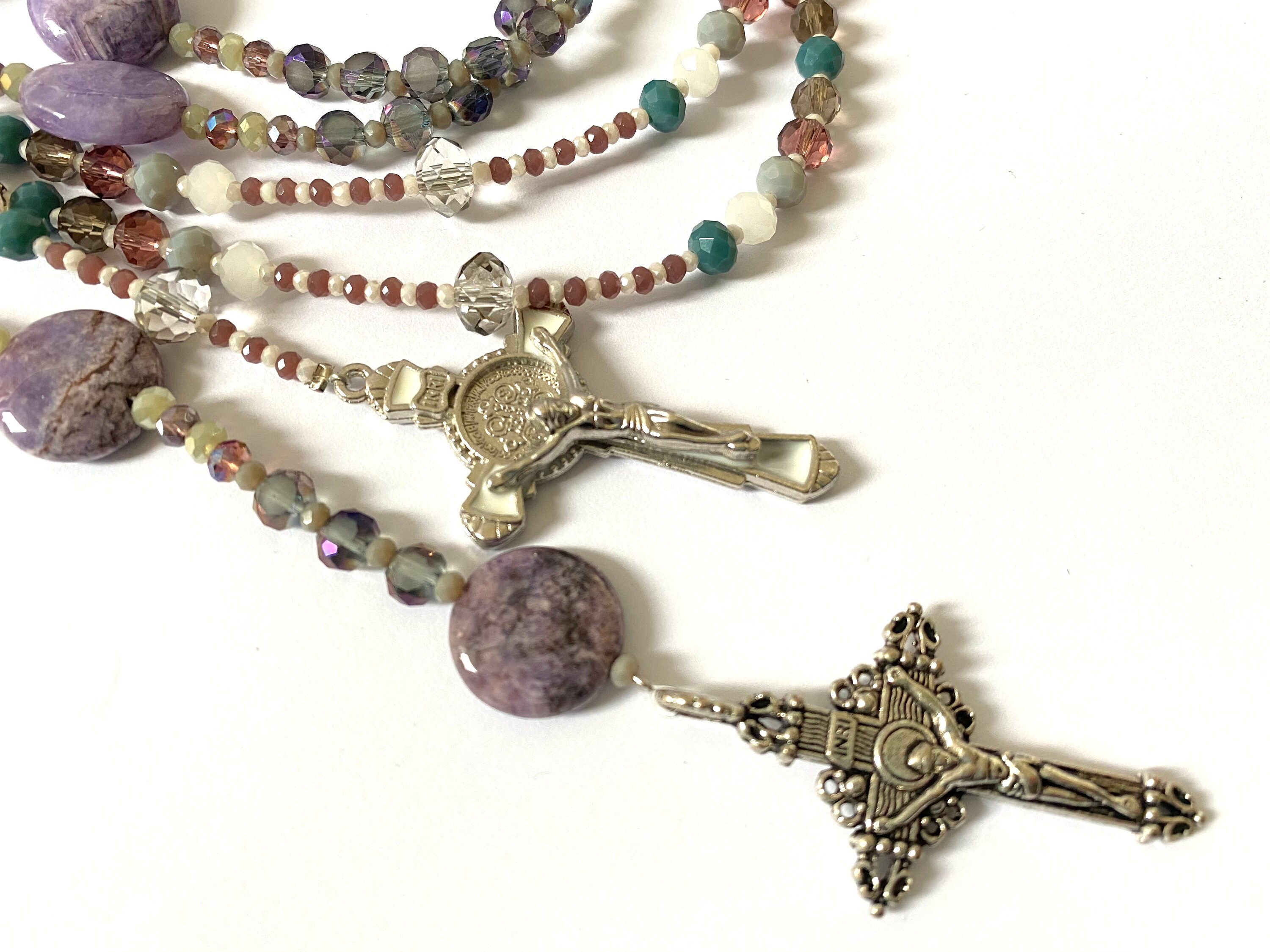 ROSARIO VARIOUS MODELS colorful Catholic rosary cross | Etsy