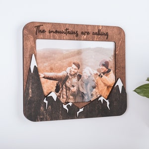 Personalized Landscape Photo Frame Custom Color Mountain Outline ...