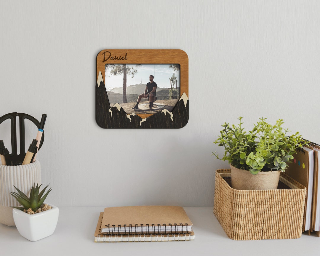 Personalized Landscape Photo Frame Custom Color Mountain Outline ...