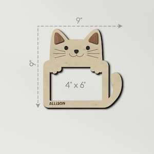 Personalized Cat Photo Frame Custom Color 4x6 Photo Frame Black Cat ...