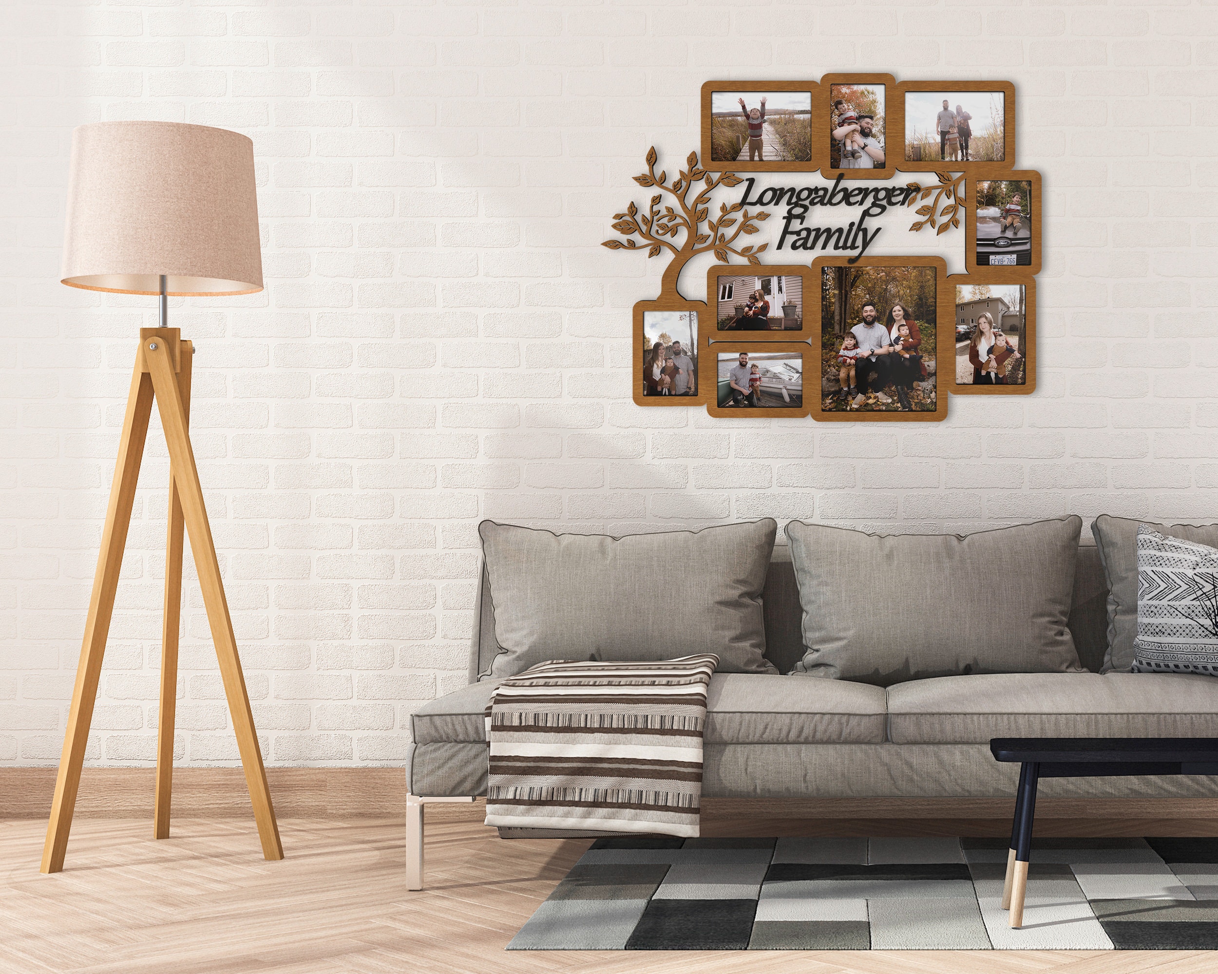 Custom wood photo frame Pine color Picture frame collage | Etsy