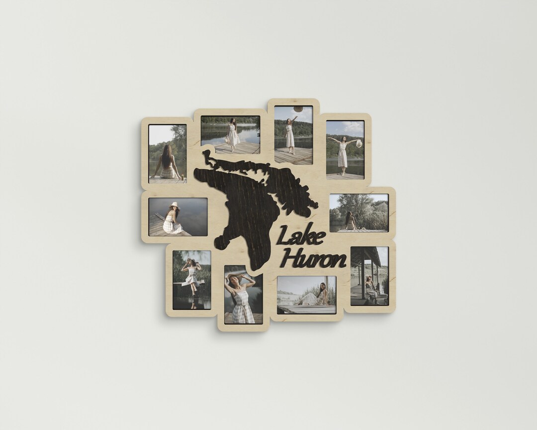 Huron Lake Photo Frame Lake House Decor Nautical Picture Frame Travel ...