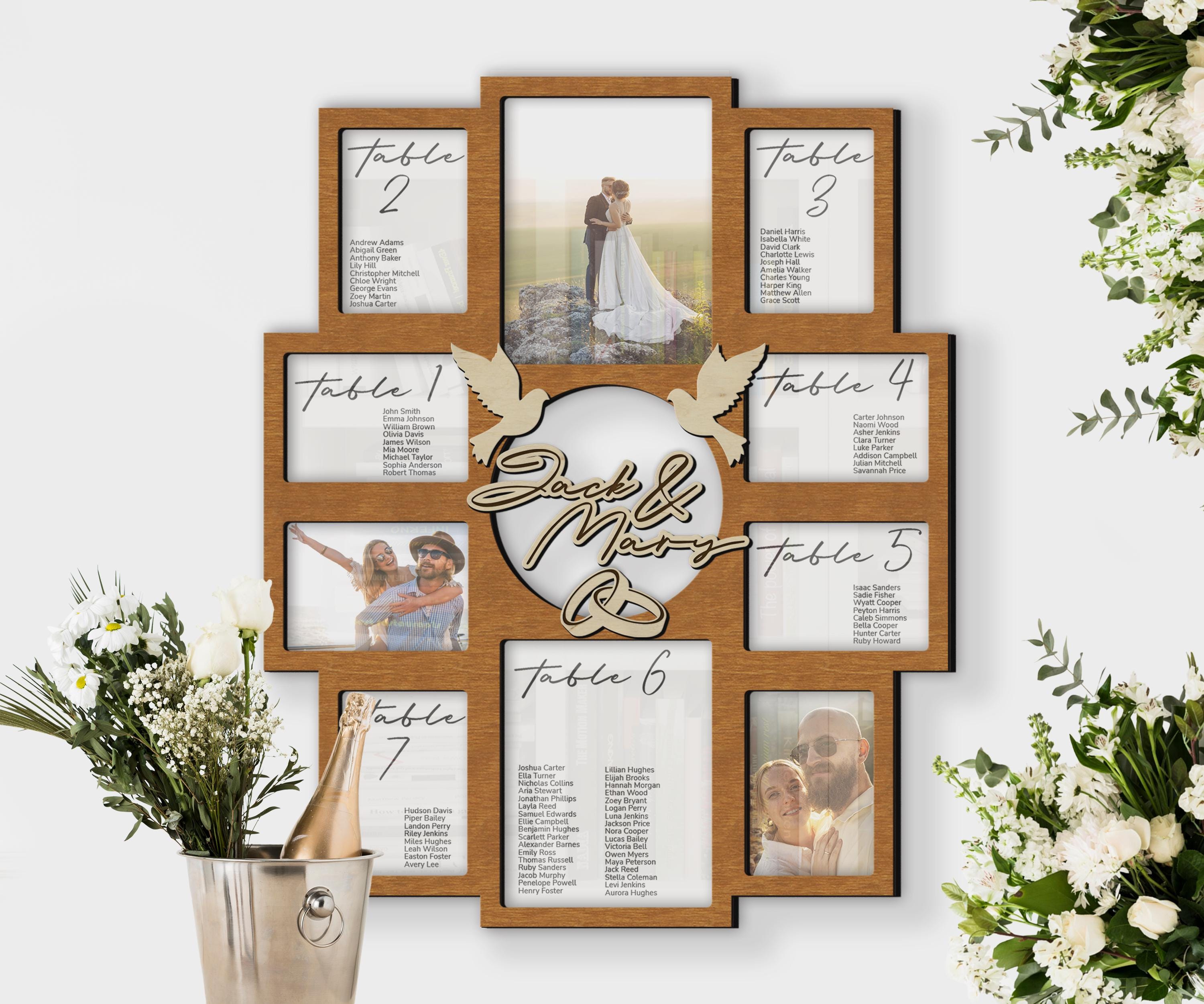Personalized Wedding Seating Chart – Custom Board Sign, Photo Frame ...