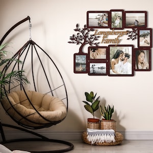 Personalised Tree Picture Frame Set, Cherry Color, Wedding Gift ...