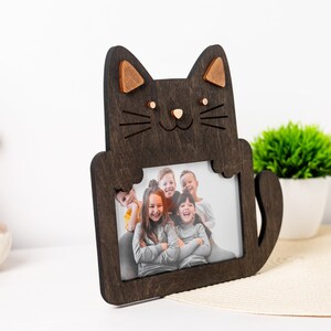 Personalized Cat Photo Frame Custom Color 4x6 Photo Frame Black Cat ...