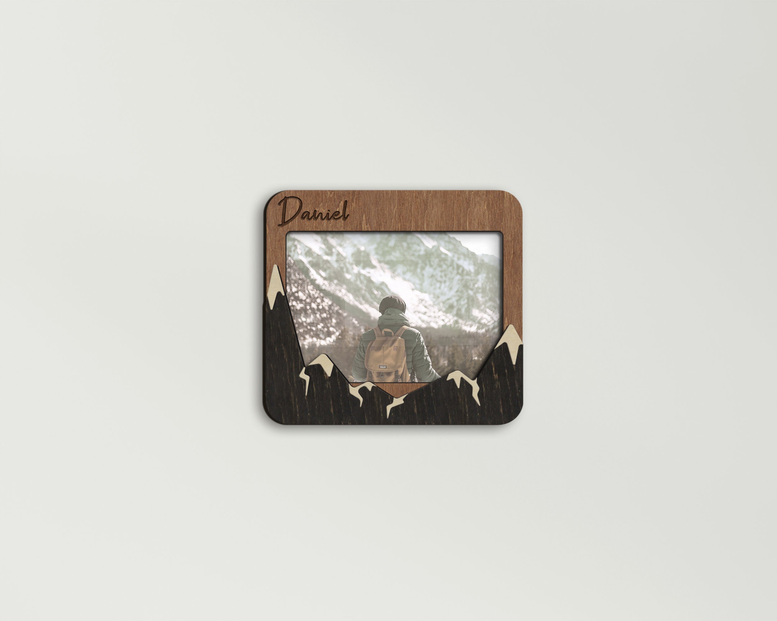 Personalized Mountain Photo Frame Custom Color Wall Decor - Etsy