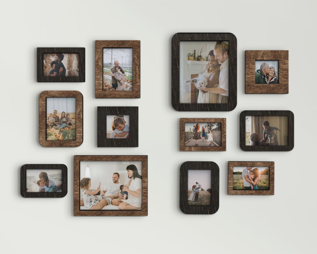 12 Piece Different Size Photo Frame Corner Set Wall Mounted Picture ...