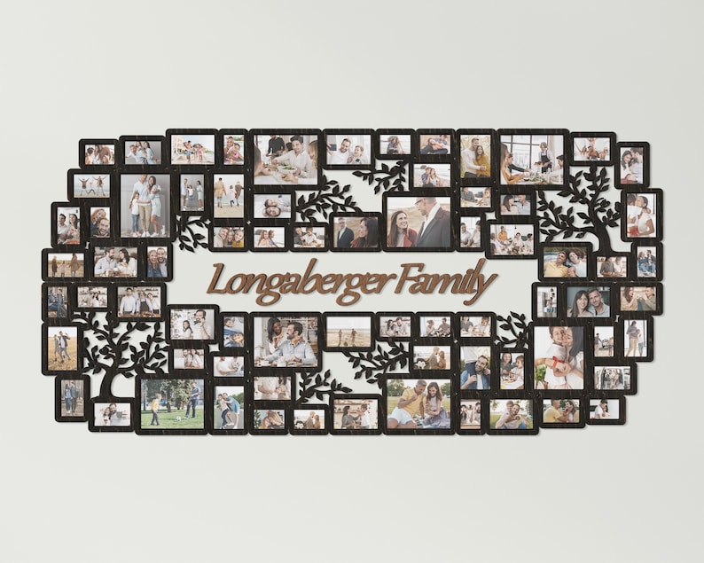 XXXL Family Tree Photo Collage – Wall Centerpiece, Personalized Multi ...