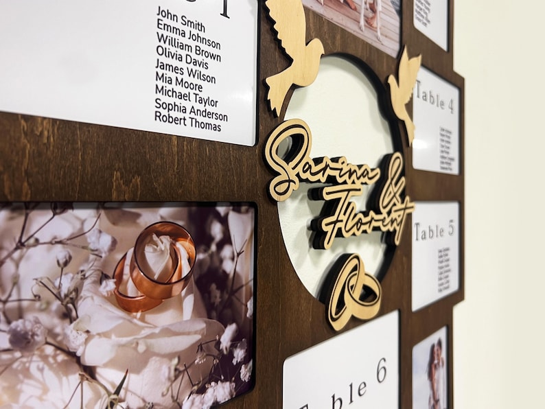 Personalized Wedding Seating Chart – Custom Board Sign, Photo Frame ...