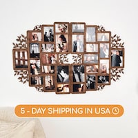 Collage Picture Frame Mat Windows Fit Multiple 5x7 Photos in Foxy Cove ...