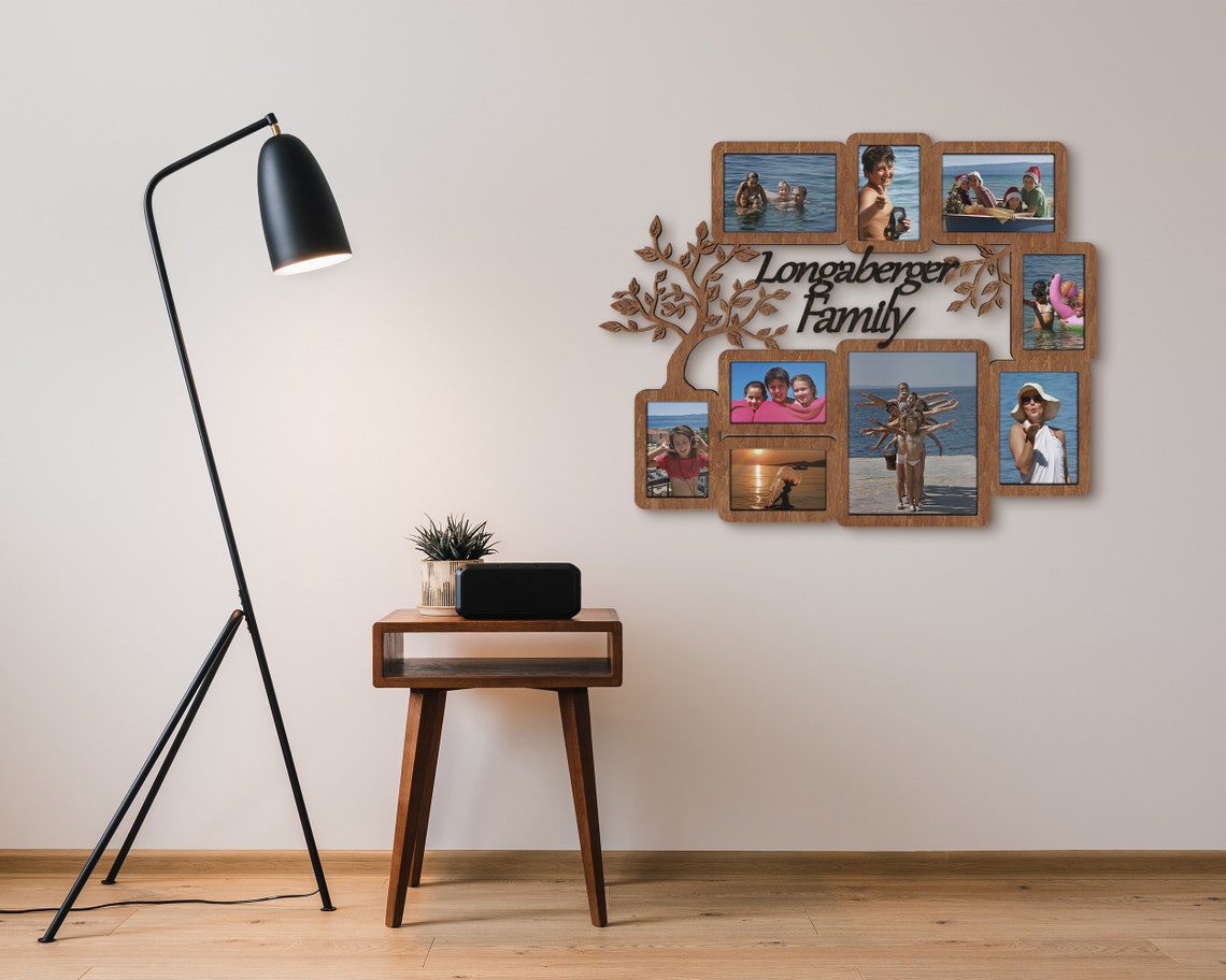 Personalized Family Tree Family Tree Collage Frame Wall | Etsy