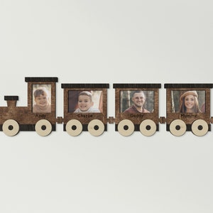 Personalized Wood Photo Frame Train Set Engraved Picture Frame Gift ...