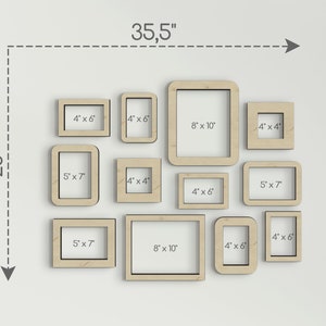 12 Piece Picture Frame Collage Wall Photo Gallery Rustic Home Decor Wedding Frame Different ...