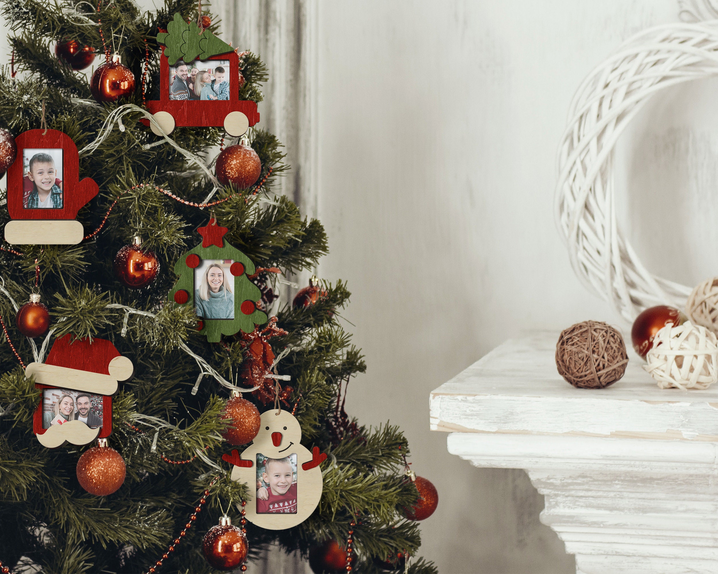 Home Décor Home & Living Engraved wooden christmas tree ornaments New ...