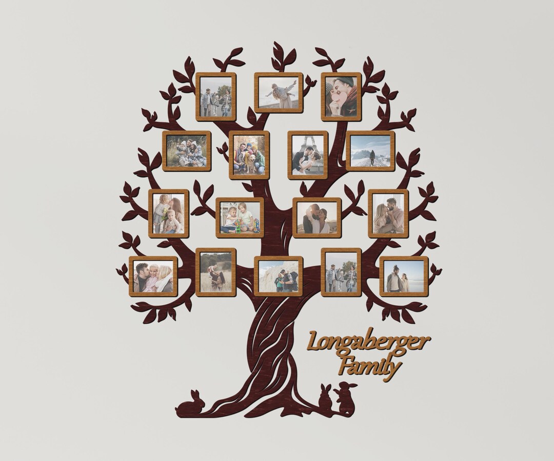 Huge Family Tree Picture Frame Collage Wooden Tree of Life Home Photo ...