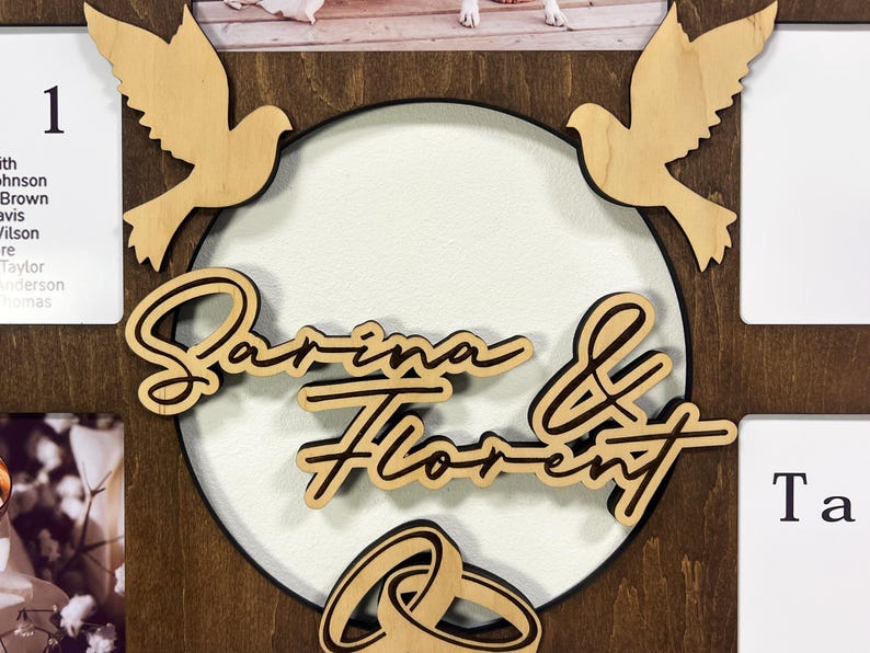 Personalized Wedding Seating Chart – Custom Board Sign, Photo Frame ...