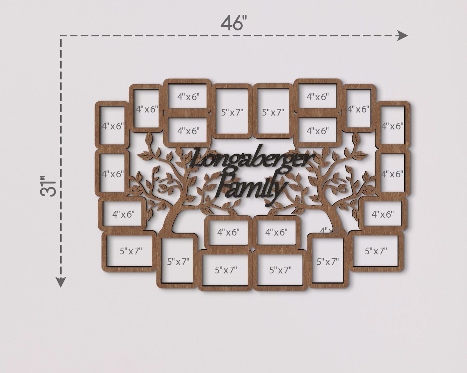 Personalized Family Tree Picture Frame Collage 22 Photo Openings 4x6 ...