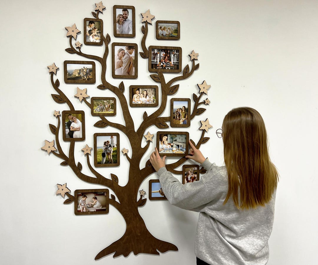 Custom Family Photo Tree Frame, Wall Decor, Genealogy Display, Heritage ...